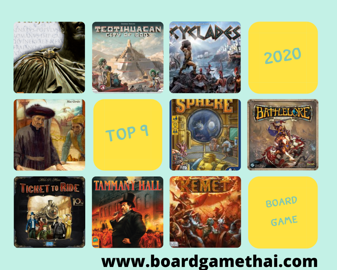 Top 9 Board Game 2020 - Boardgamethai